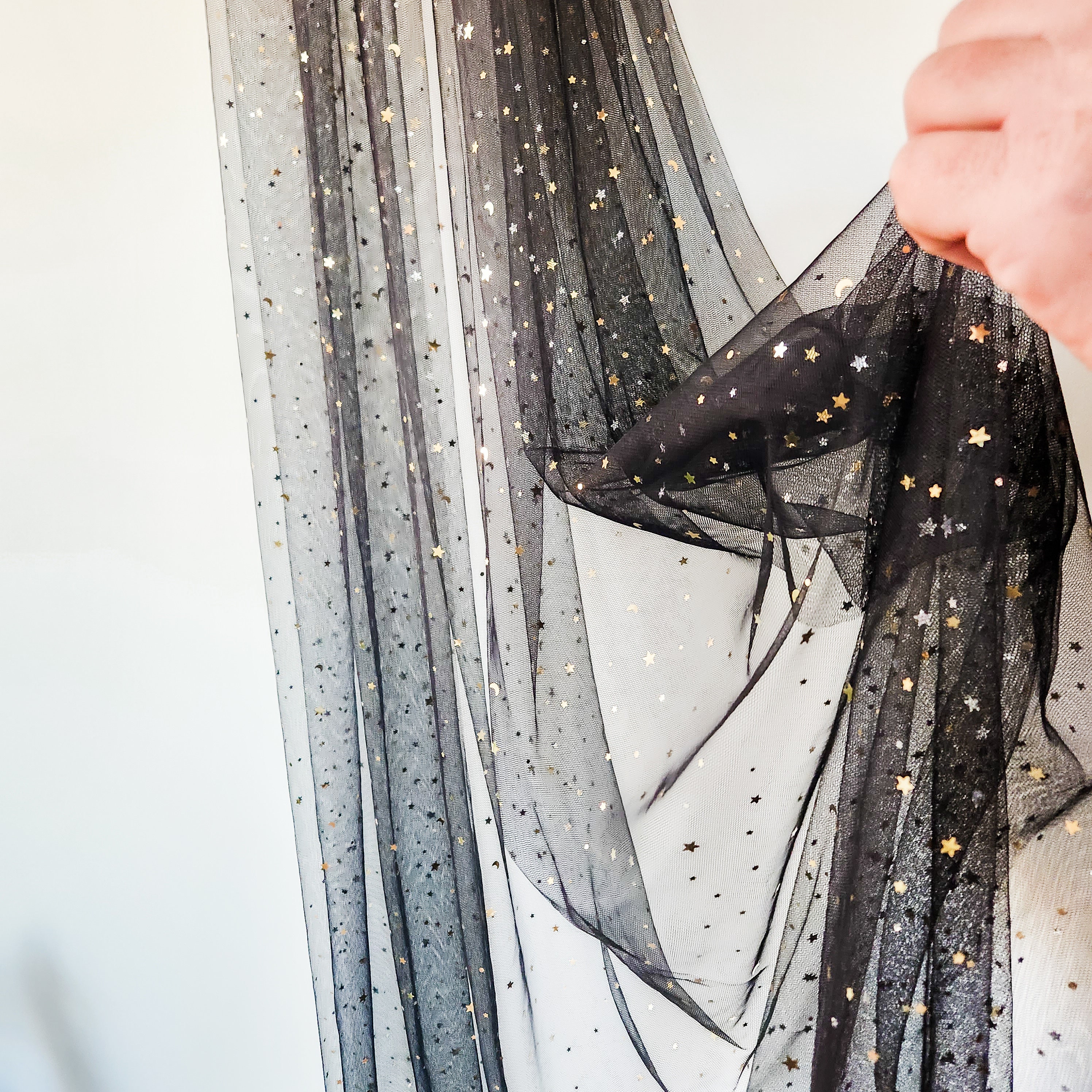 The Nyx Black Celestial Wedding Cape - Etsy