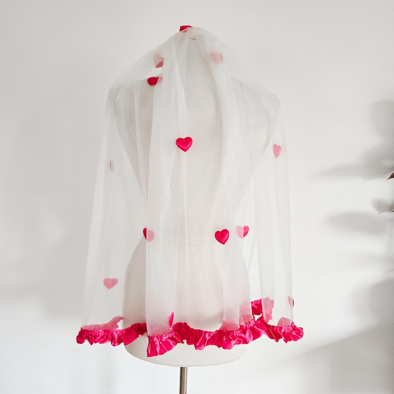 The Candy Heart Wedding Veil, Bright Pink Limited Edition / Sweet Heart ...