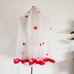 The Candy Heart Wedding Veil, Bright Pink Limited Edition / Sweet Heart ...