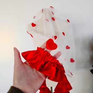 The Sweet Heart / Candy Heart Wedding Veil in Red Limited Edition - Etsy
