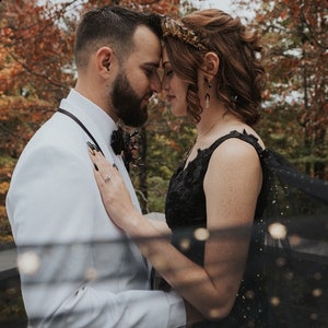 The Nyx Black Celestial Wedding Cape - Etsy