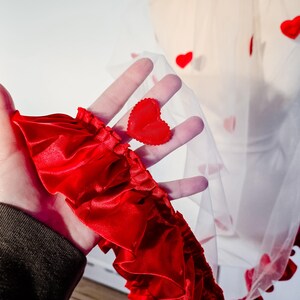 The Sweet Heart / Candy Heart Wedding Veil in Red Limited Edition - Etsy
