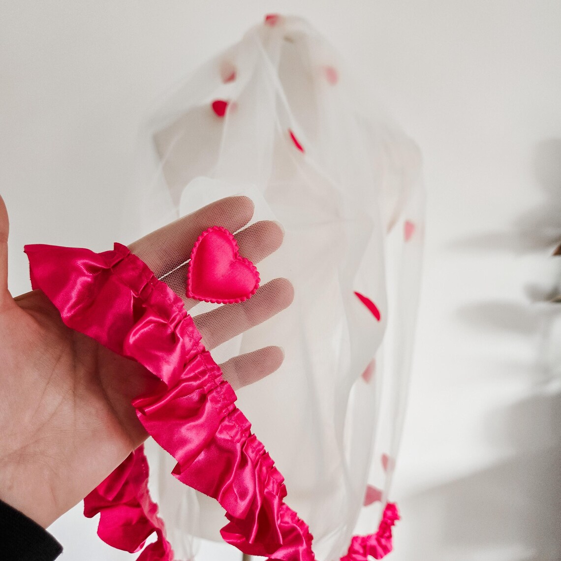 The Candy Heart Wedding Veil, Bright Pink Limited Edition / Sweet Heart ...