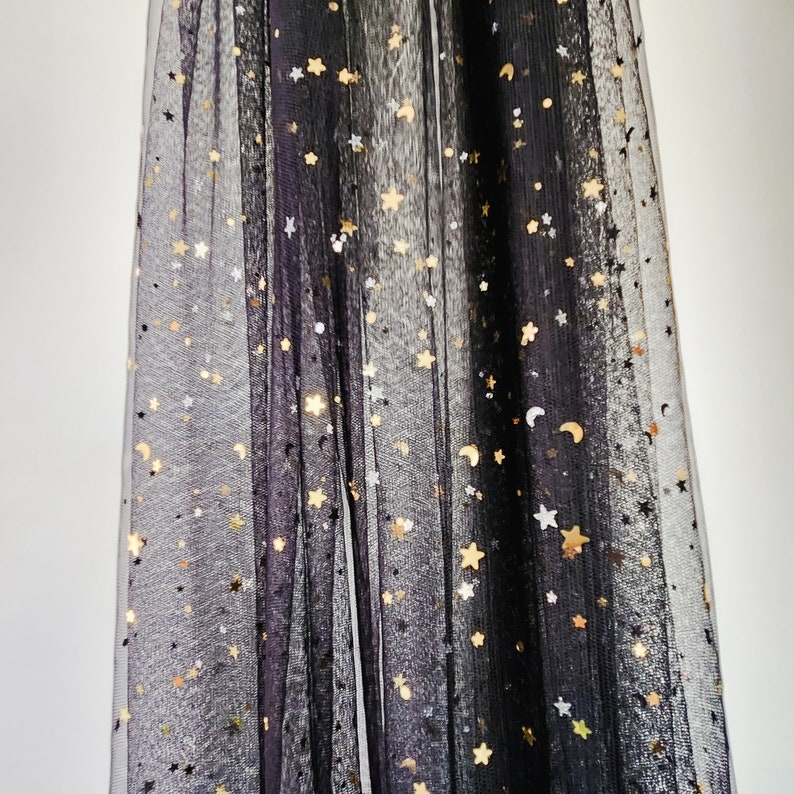 The Nyx Black Celestial Wedding Cape - Etsy