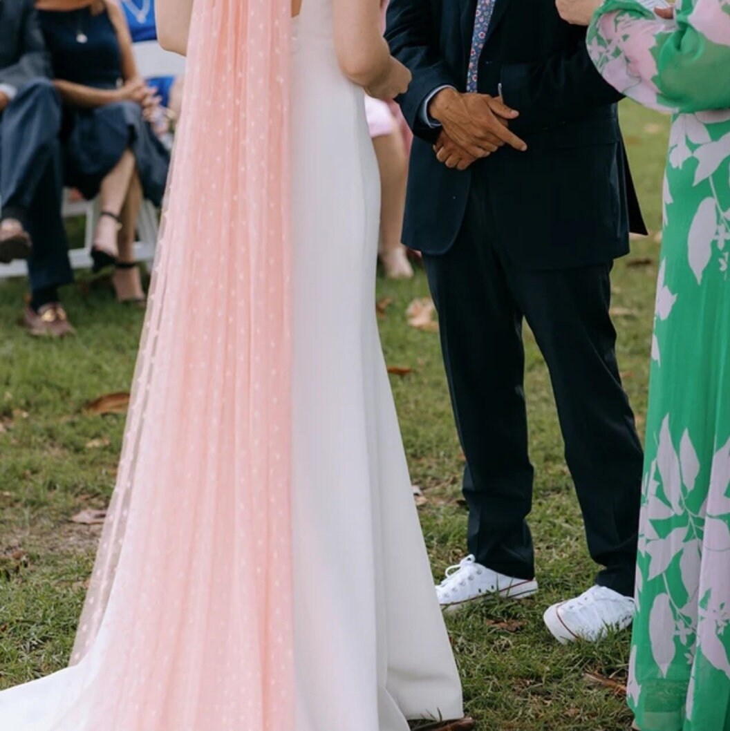 Mini Hearts Veil Bachelorette / Wedding Veil Hearts Tulle Veil in Pink ...