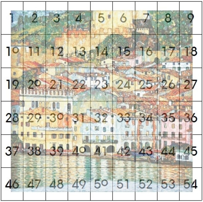 Malcesine on Lake Garda, Gustav Klimt, Fine Art Cross Stitch Patterns ...