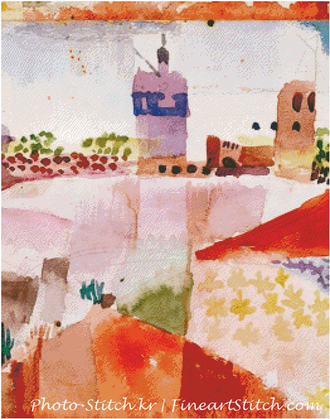 Hammamet, Paul Klee, Fine Art Cross Stitch Patterns, Famous Paintings ...