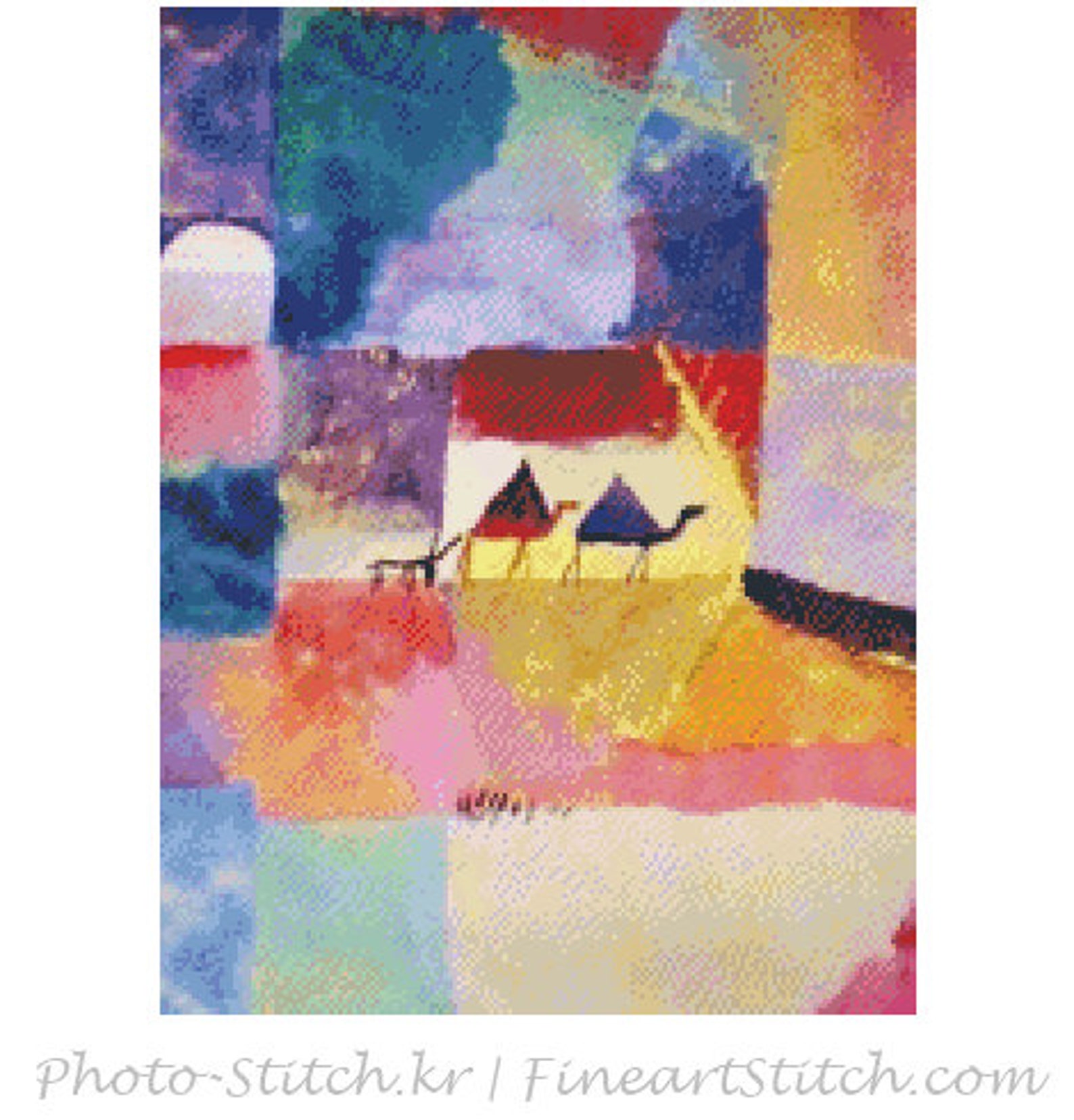 R04.two Camels Mini, Paul Klee, Fine Art Cross Stitch Patterns, Famous ...