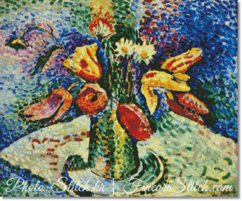 Parrot Tulips, Henri Matisse, Fine Art Cross Stitch Patterns, Famous ...