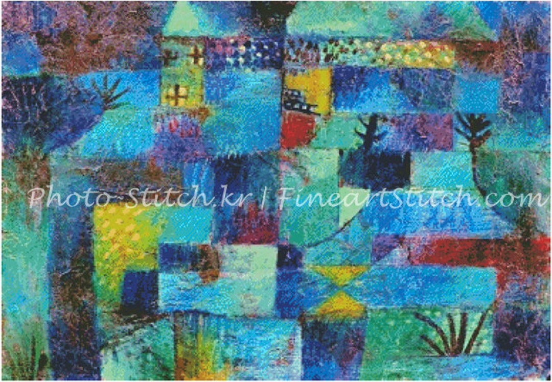 Terraced Garden, Paul Klee, Fine Art Cross Stitch Patterns, Famous ...