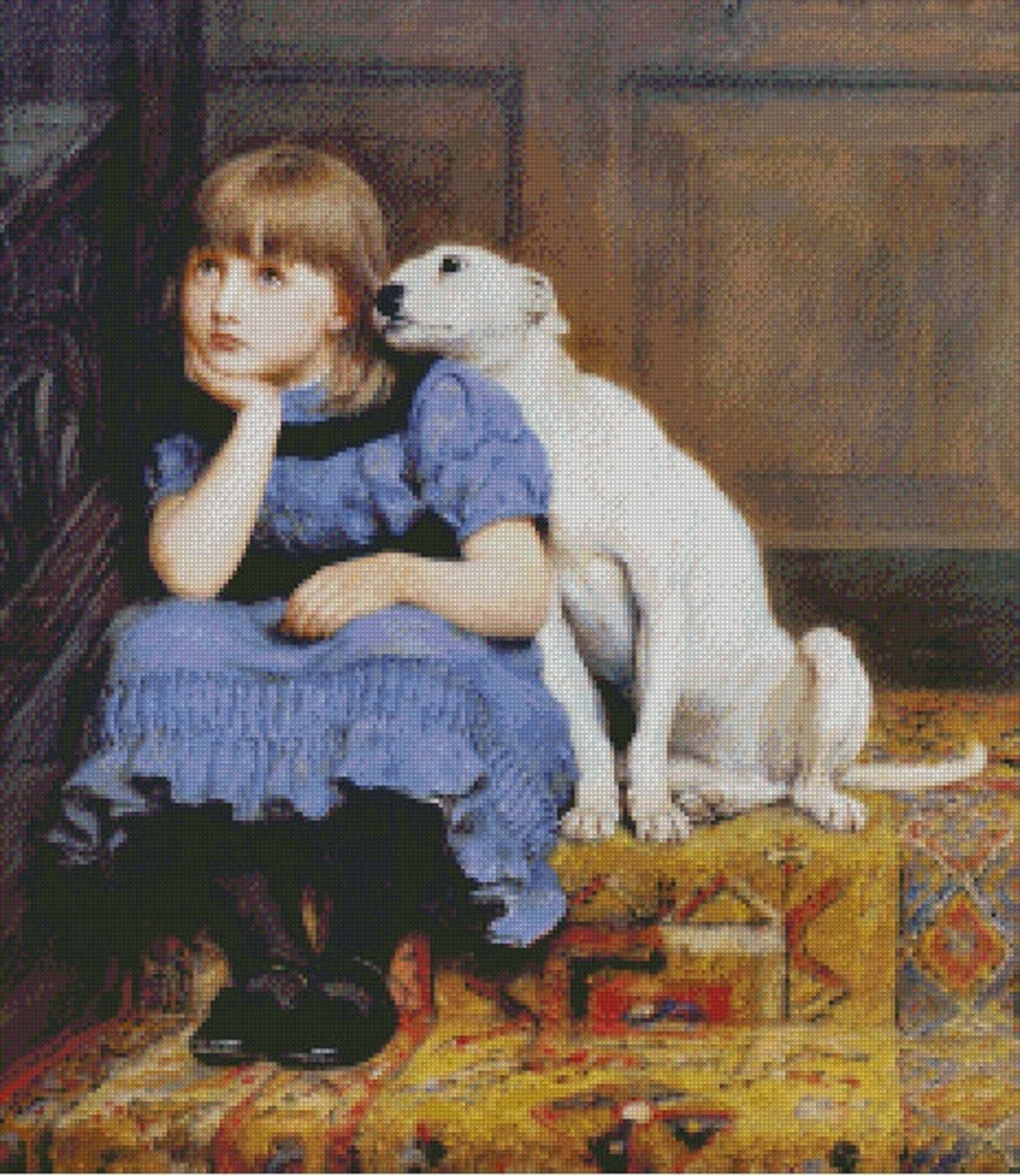 Sympathy, Briton Riviere, Fine Art Cross Stitch Patterns, Famous ...