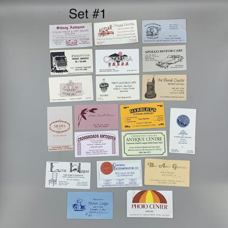 Set of 20 Vintage Business Cards 1980s/1990s - Etsy