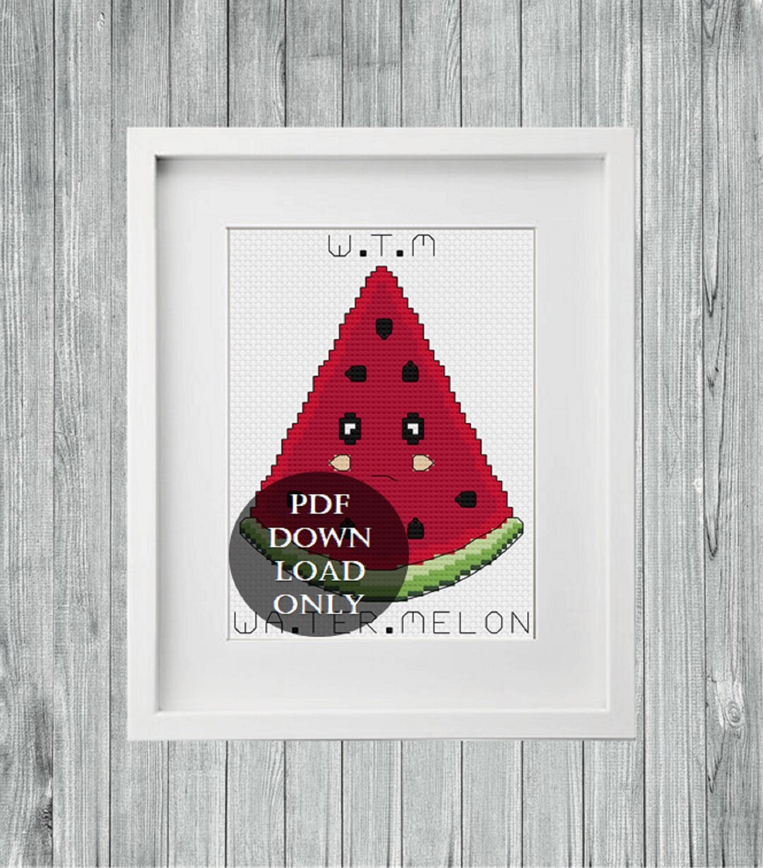 Watermelon Cross Stitch PDF Pattern, Subtle Curse, Modern Fibre Art ...