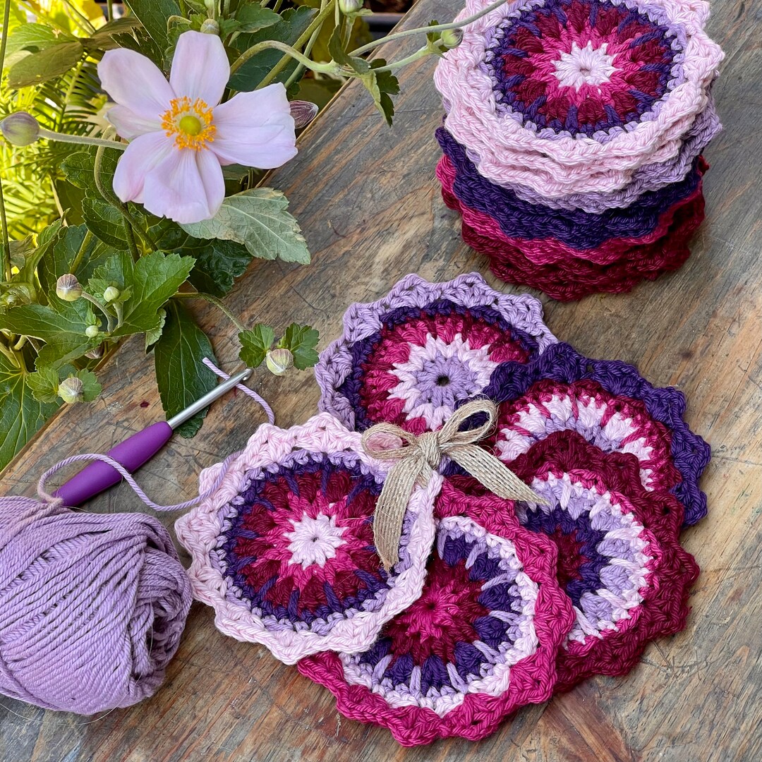 Handmade Crochet Coasters, Cute Coasters Crochet Mandala, Small Doily ...