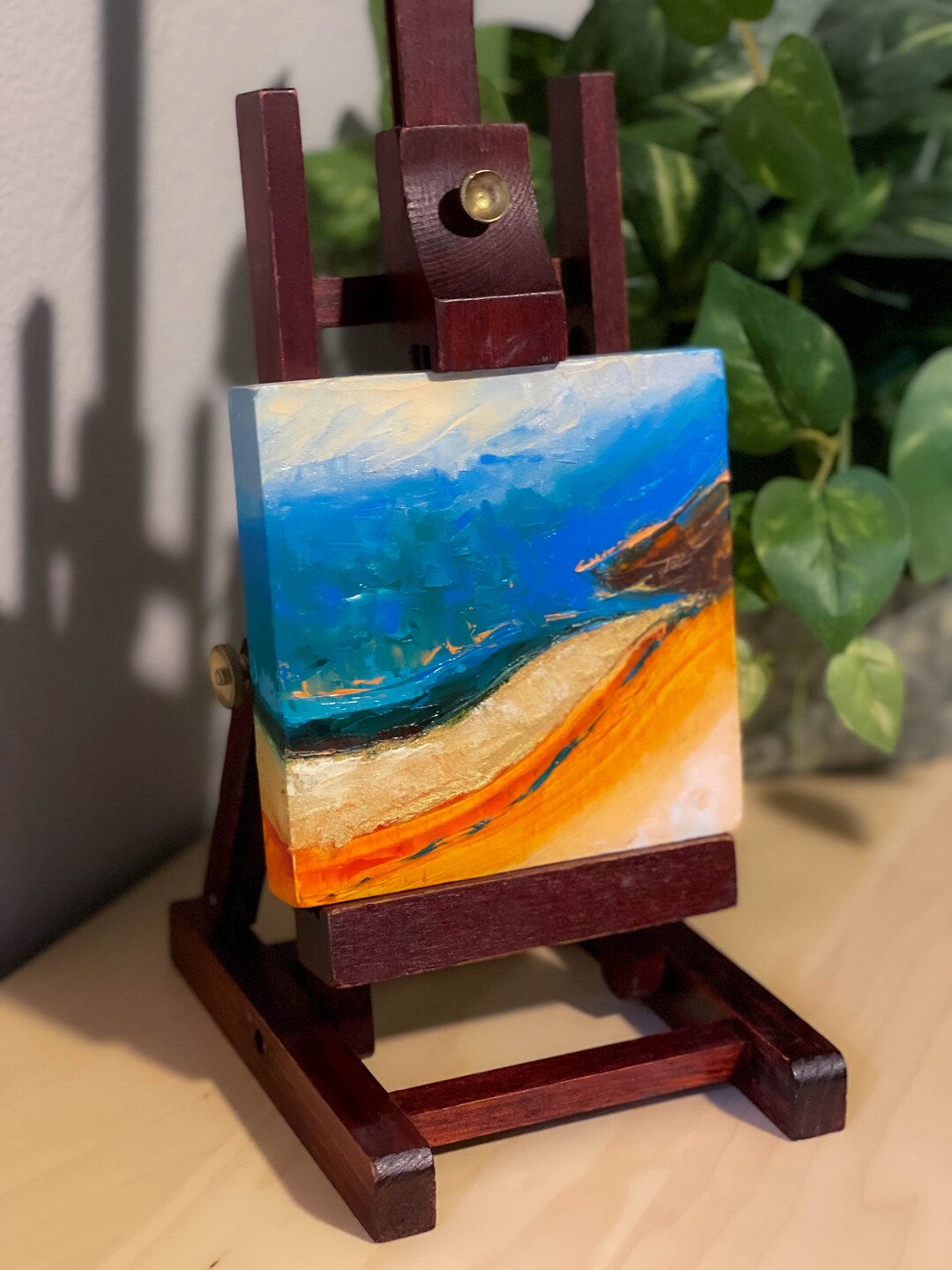 Original Miniature Painting Abstract Landscape in Oil Textured With ...