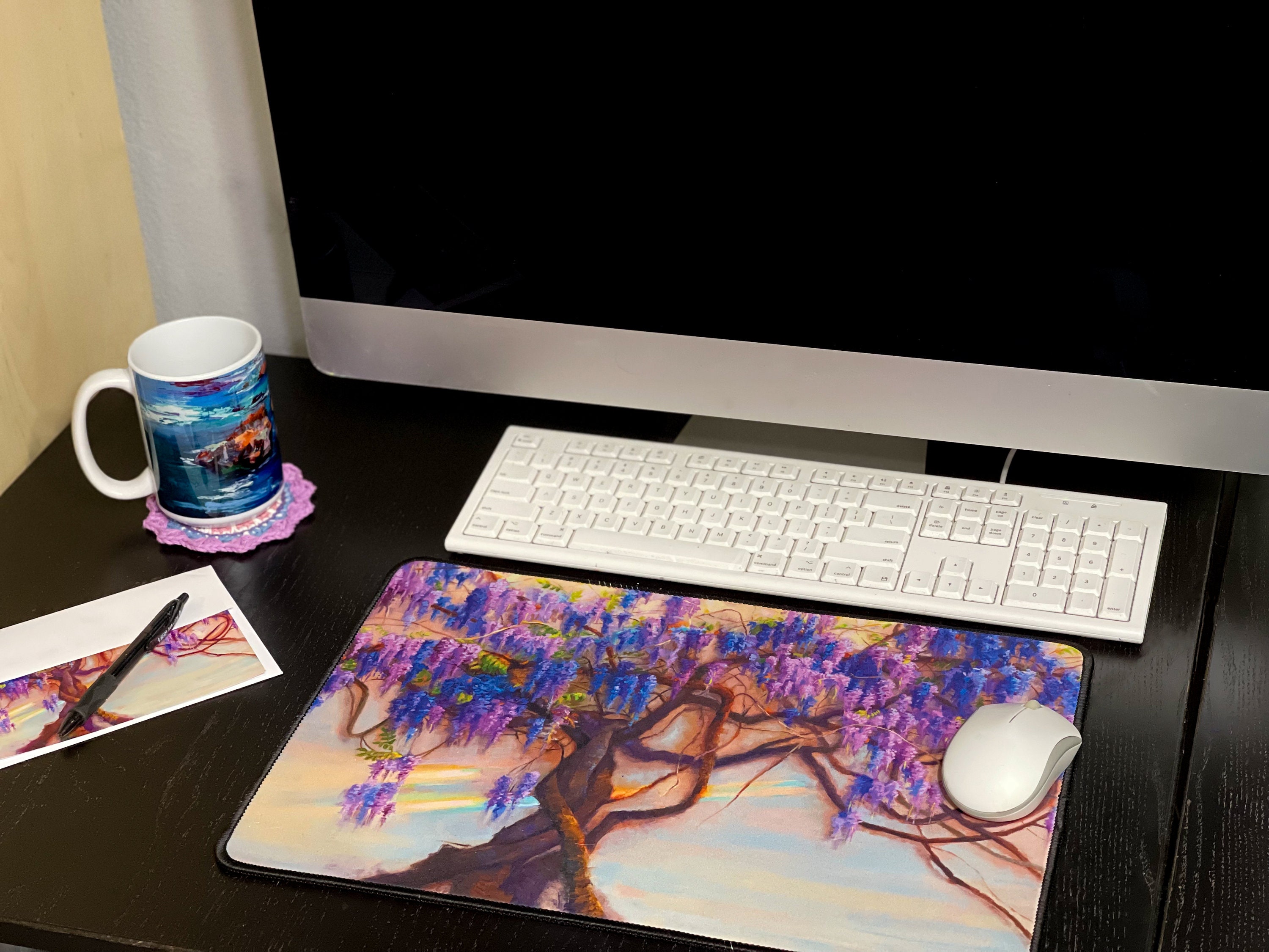 Purple Wisteria Tree of Life Desk Mat – Cottagecore Desk Decor - Etsy