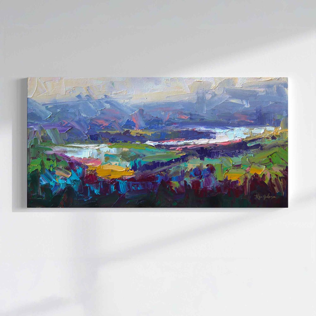 Abstract Landscape Painting Wall Art - X-large Canvas Print for Modern ...
