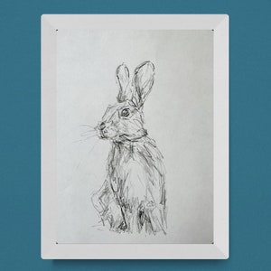 Original Pencil Drawing of Bunny, Fine Art, Digital Download - Etsy