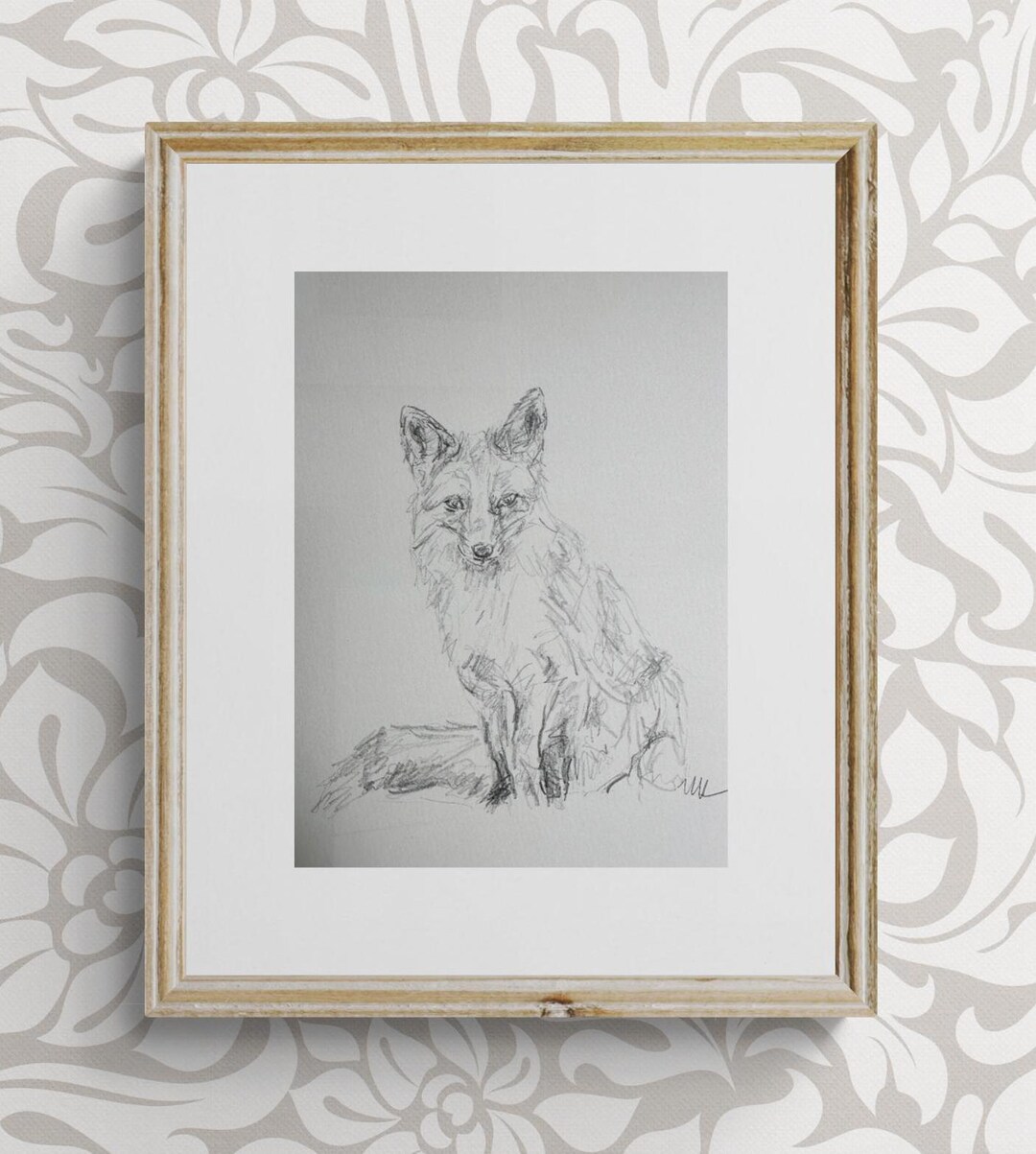 Original Fox Drawing, Fox Print, Fox Download, Fox Sketch, Wildlife Art ...