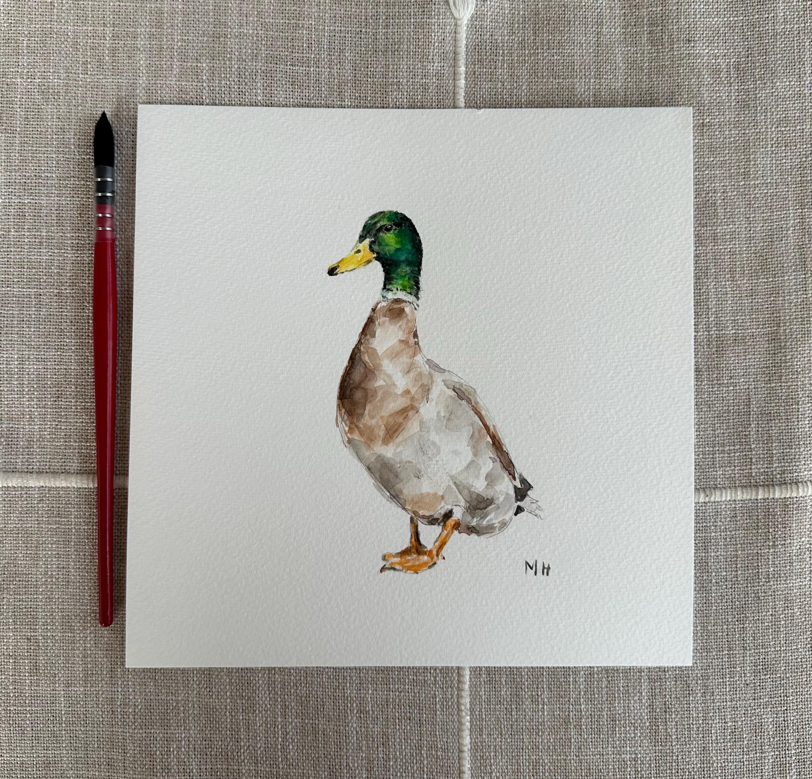Original MALLARD DUCK Watercolor Painting, Fine Art, Vintage, Wildlife ...