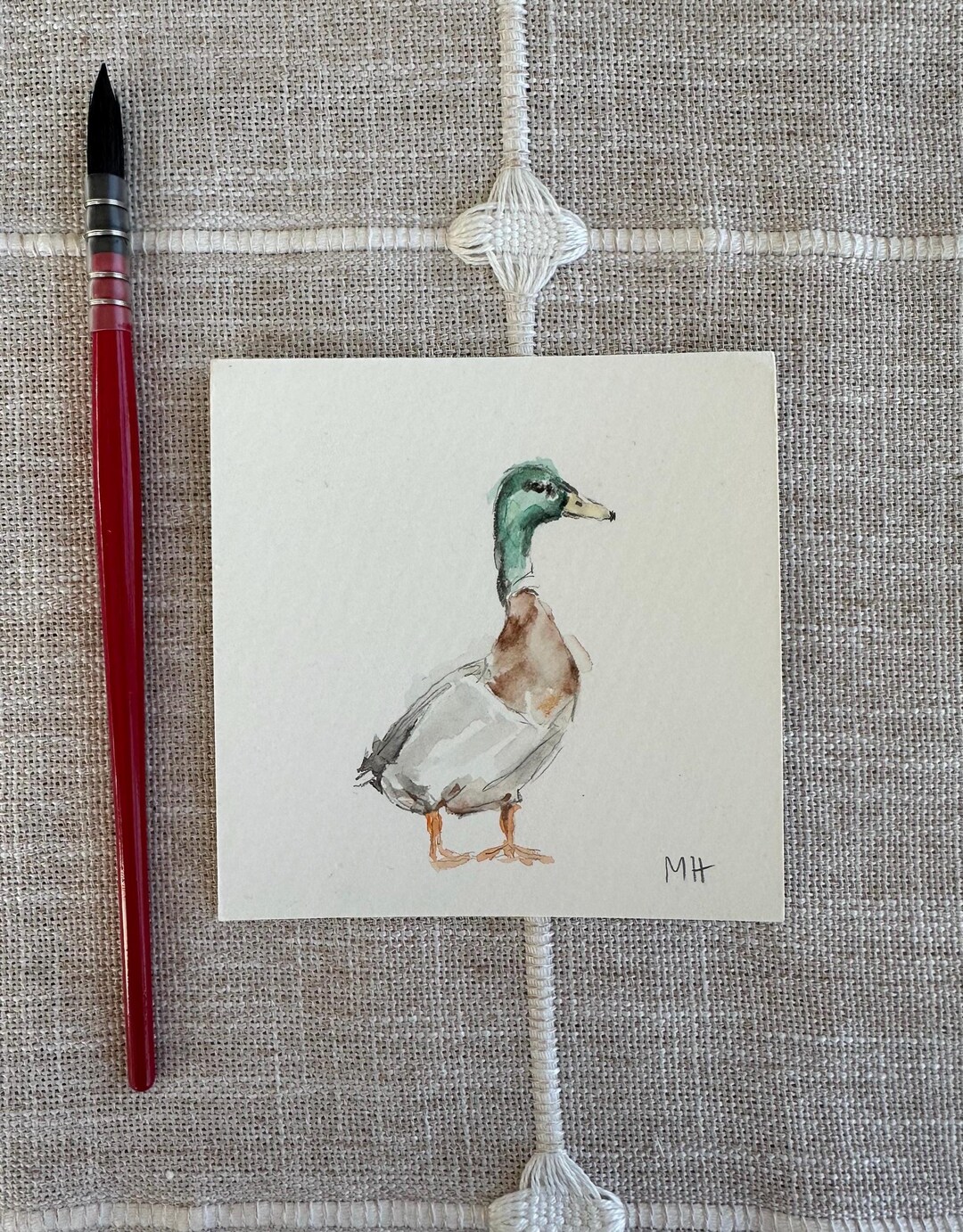 Original MALLARD DUCK Watercolor Painting, Fine Art, Vintage, Wildlife ...