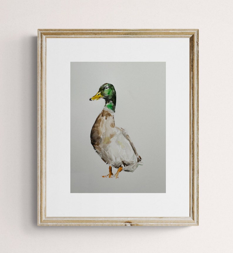 Original Watercolor Duck Painting, Fine Art, Duck Print, Vintage Wall ...