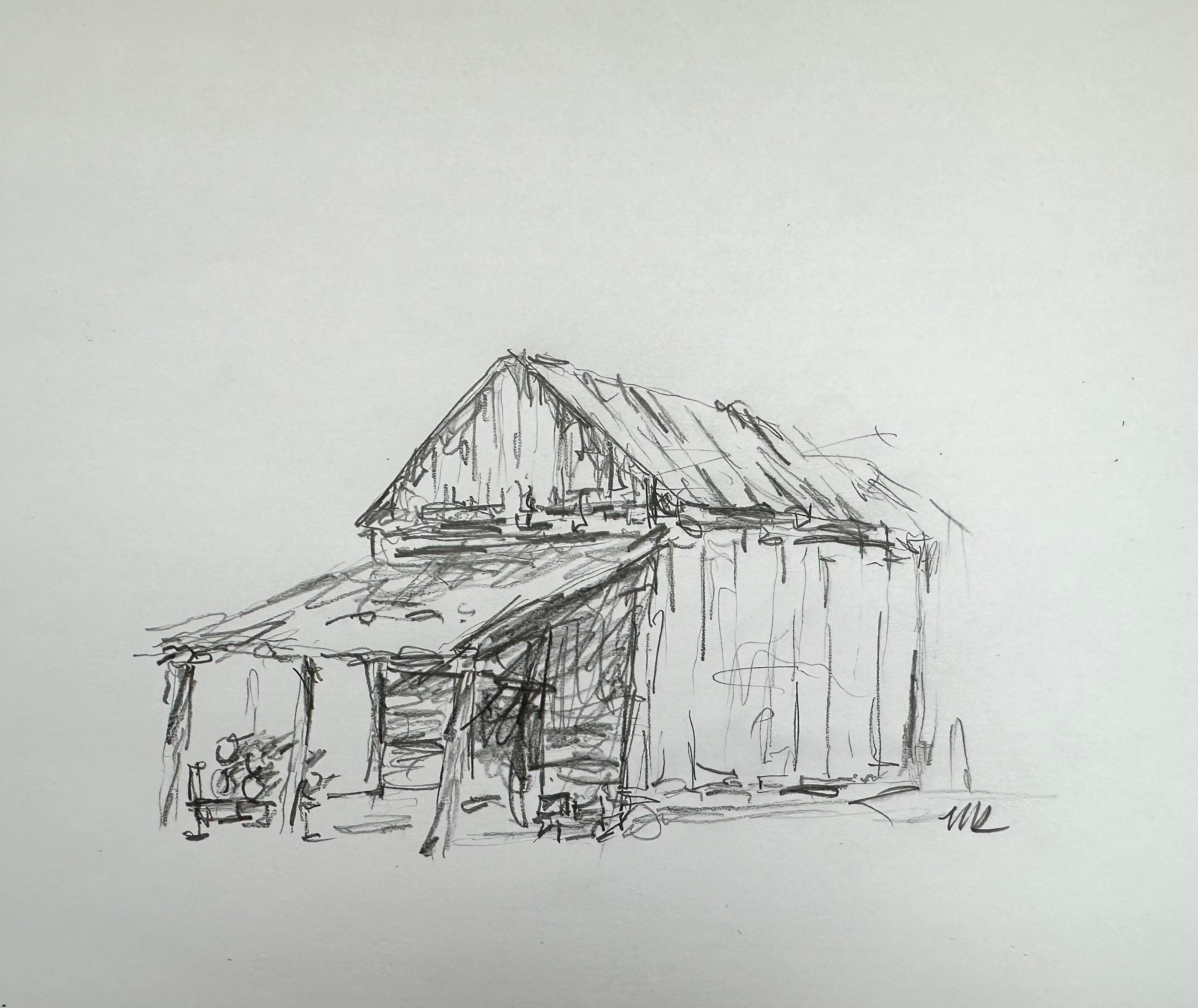 Tobacco Barn Paintings Simple