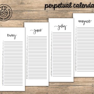 Hand Lettered Perpetual Birthday Anniversary Calendar - Etsy