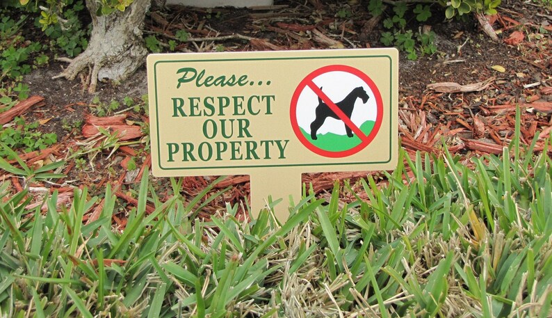 2 Respect Our Property Signs Curb Your Dog No Dog Pooping | Etsy