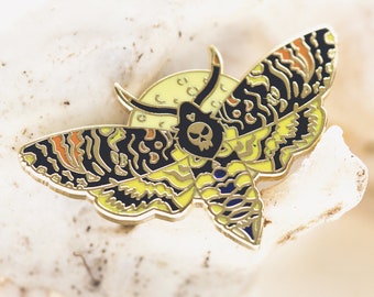 Death's-head Hawkmoth Hard Enamel Pin Hawk Moth Gold Variant Death Moth ...