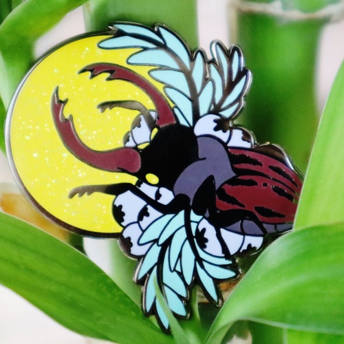 Rainbow Stag Beetle Black Enamel Pin Lapel Pin Stag Beetle - Etsy