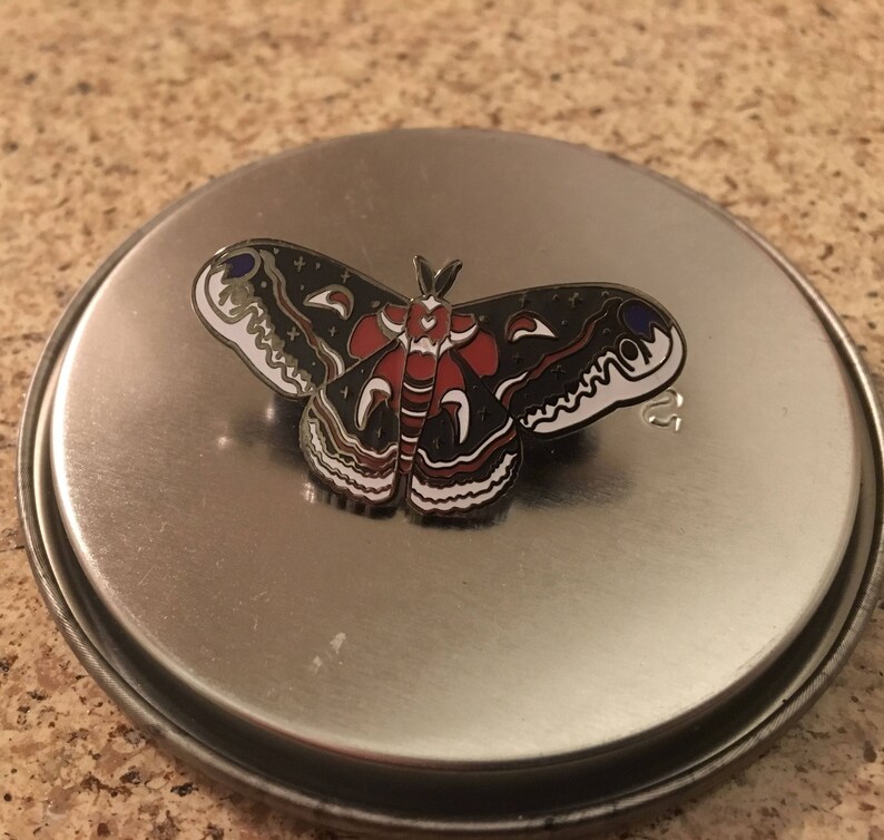 Cecropia Moth Enamel Pin - Etsy