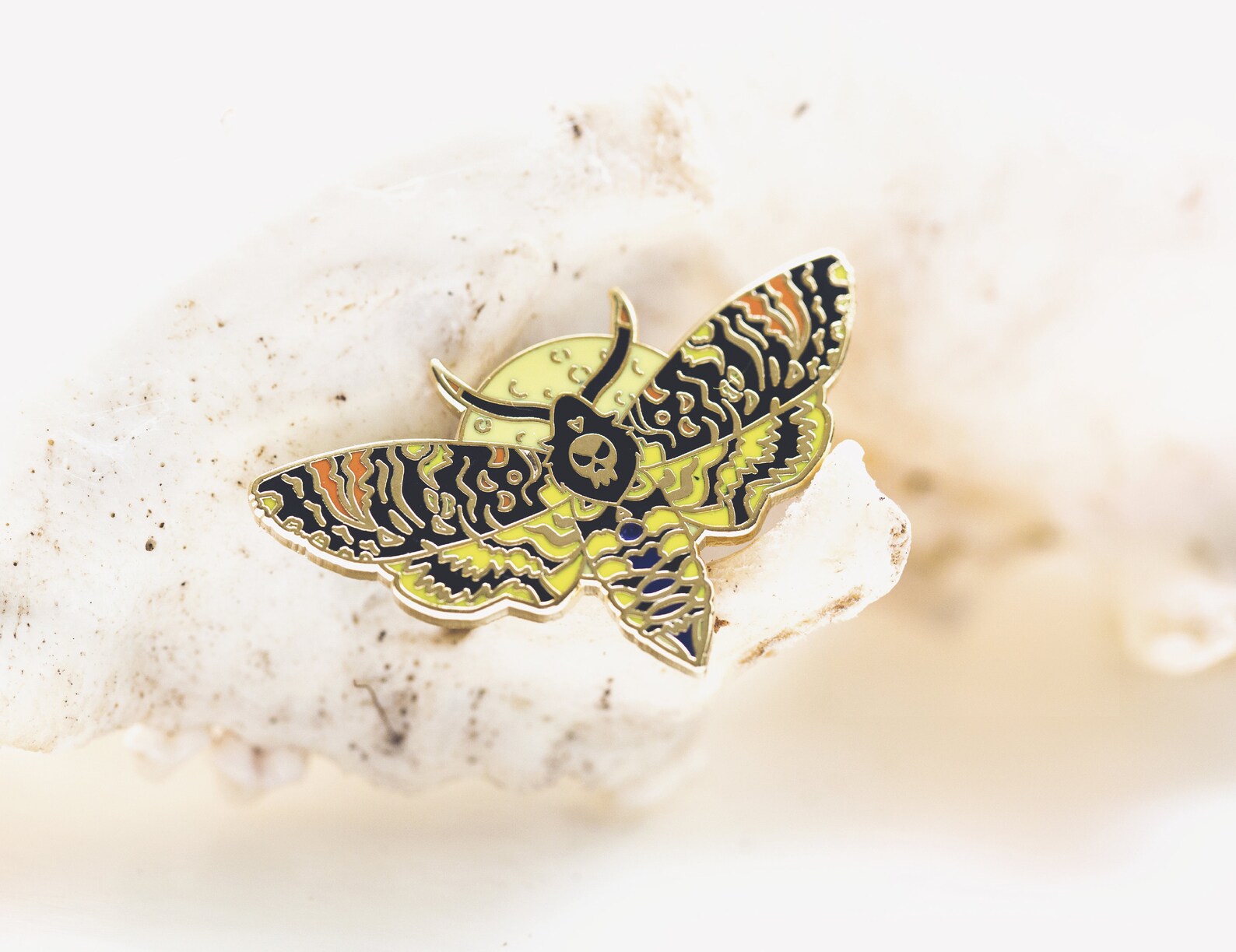 Death Head Moth Enamel Pin - Etsy