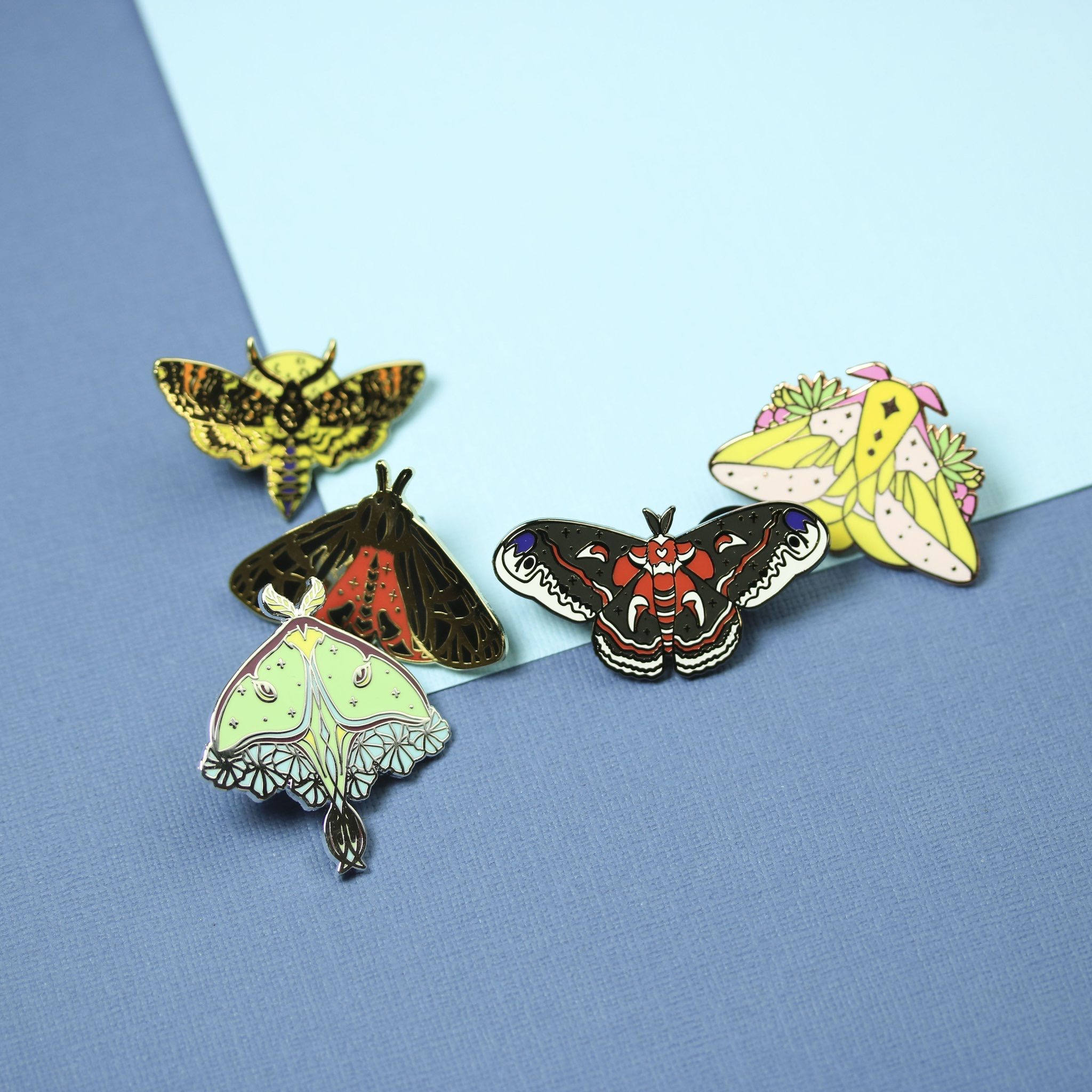 Rosy Maple Moth Enamel Pin | Etsy