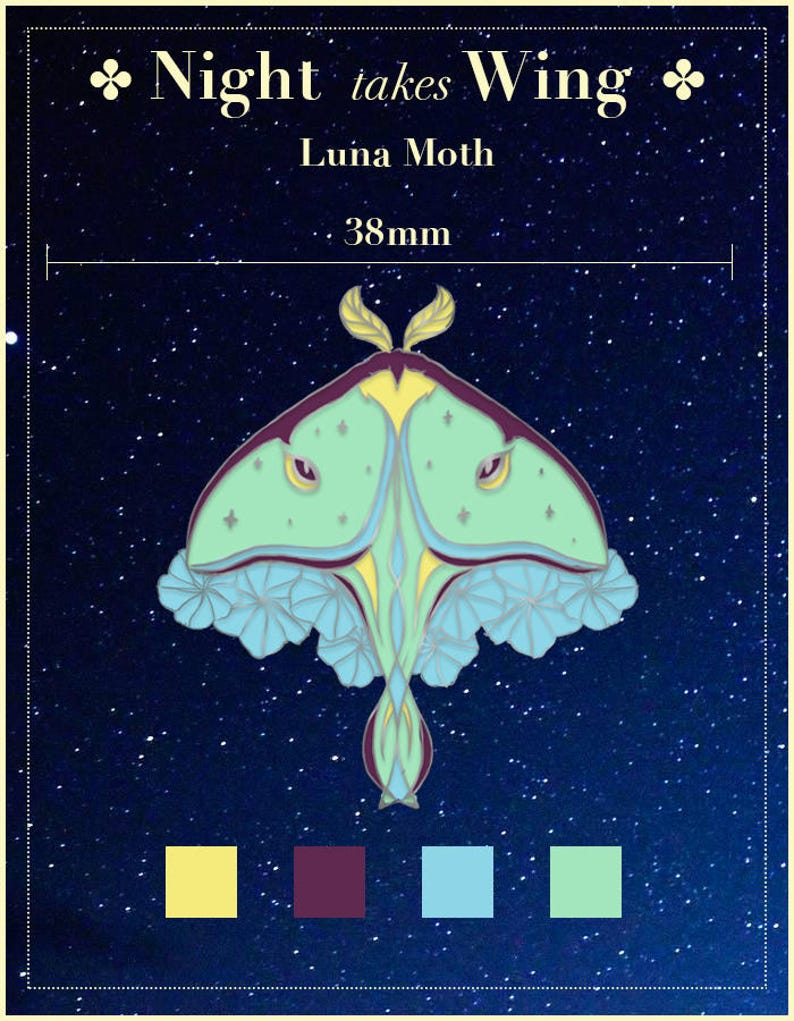 Luna Moth Enamel Pin | Etsy