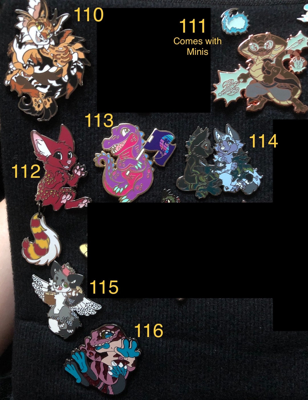 Fursona Pins Individual Animal Furry Character Enamel Pin 14 - Etsy