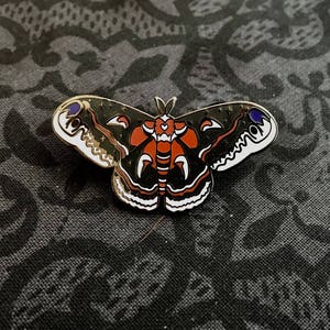 Cecropia Moth Enamel Pin - Etsy