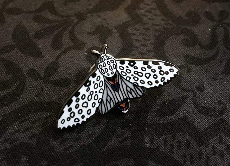 Leopard Moth Enamel Pin - Etsy