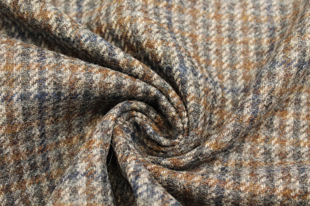 Pure New Wool Classic Mini Check Tweed Fabric | DM89 - Etsy