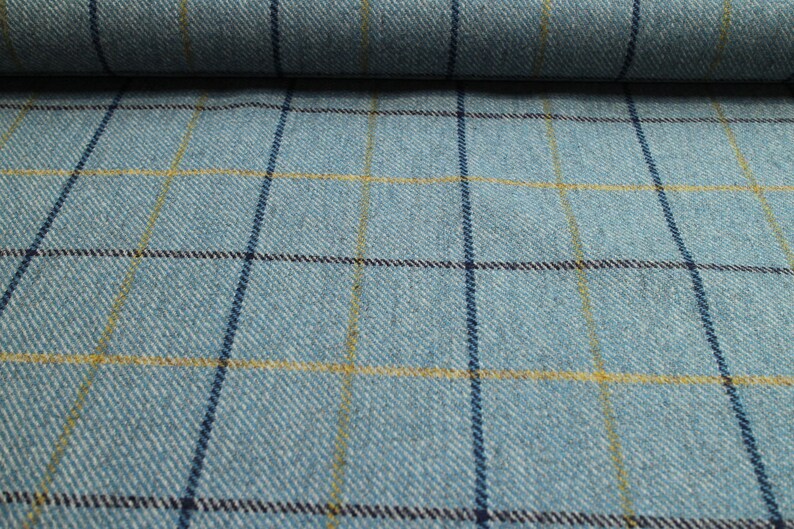 Tweed Windowpane Check Design Fabric 100% Wool | DR27 - Etsy