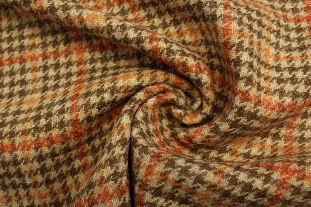 100% Wool Dogtooth Tweed Check Fabric | DQ23 - Etsy