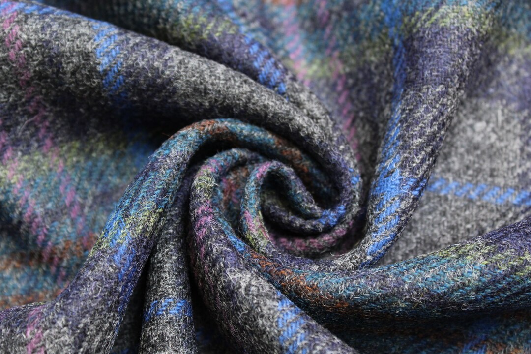 Pure New Wool Plaid Tweed Fabric DM10 - Etsy