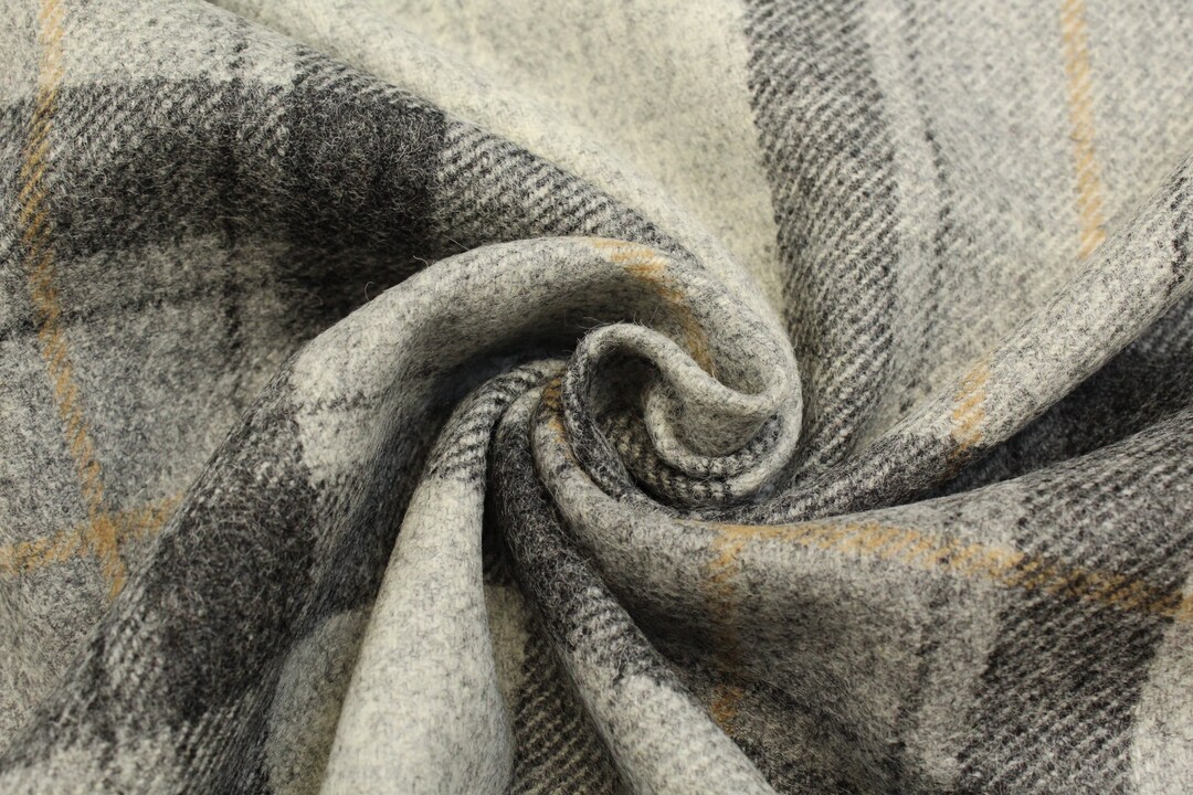 100% Pure New Wool Plaid Tweed Fabric DZ77 - Etsy