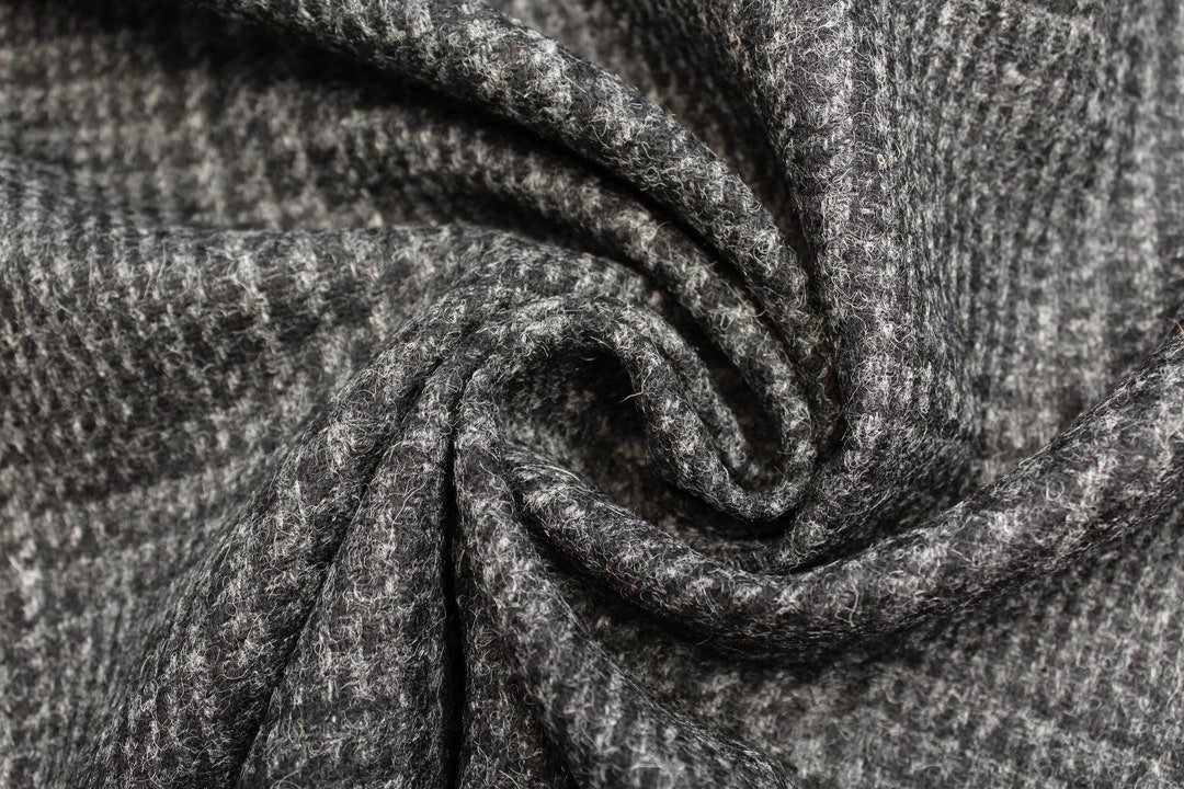 100% Wool Tweed Glen Check Design Fabric | DQ21 - Etsy