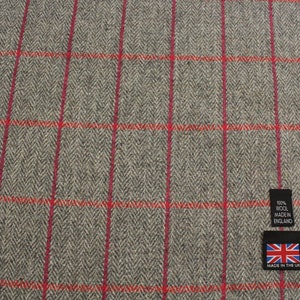 100% Wool Windowpane Check Tweed Fabric | DM32 - Etsy