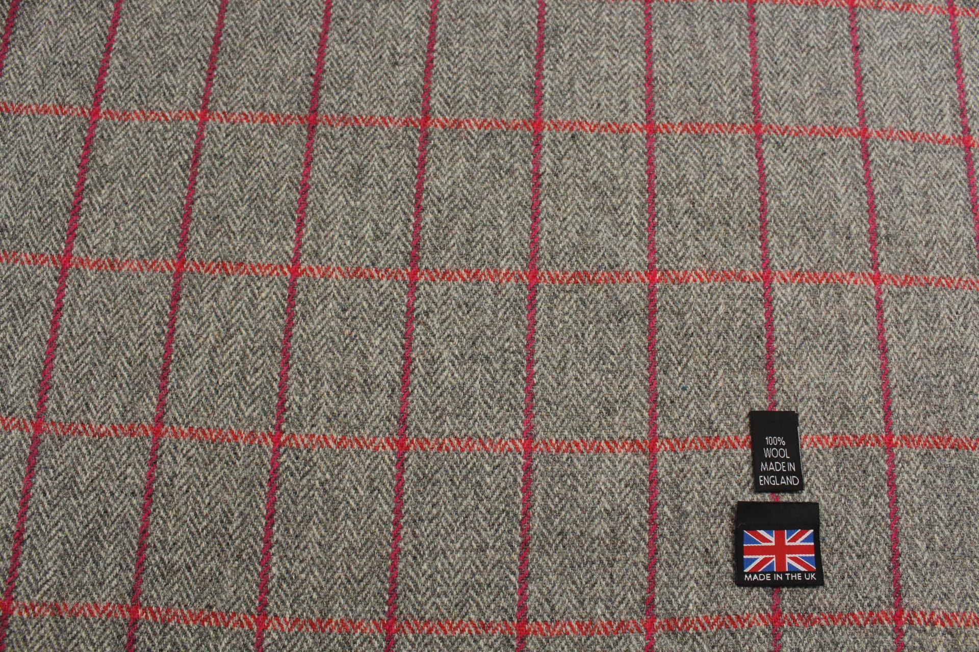 100% Wool Windowpane Check Tweed Fabric | DM32 - Etsy