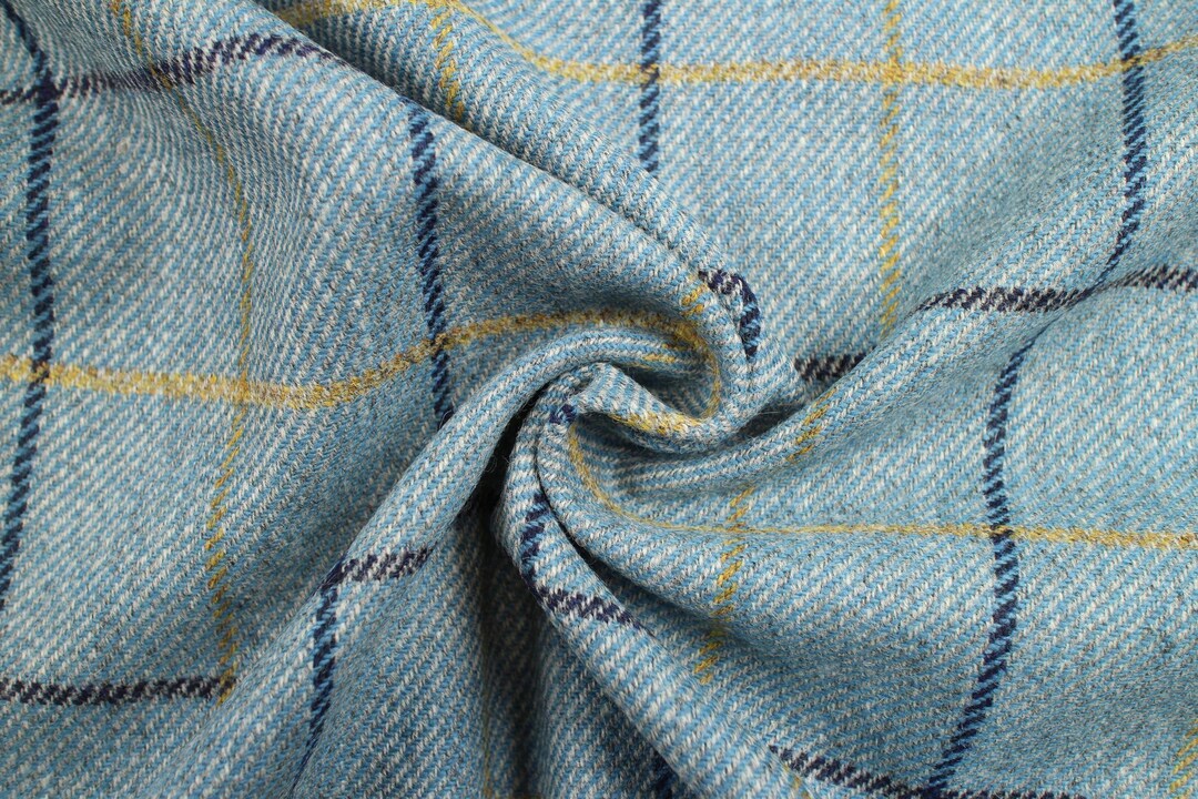 Tweed Windowpane Check Design Fabric 100% Wool | DR27 - Etsy