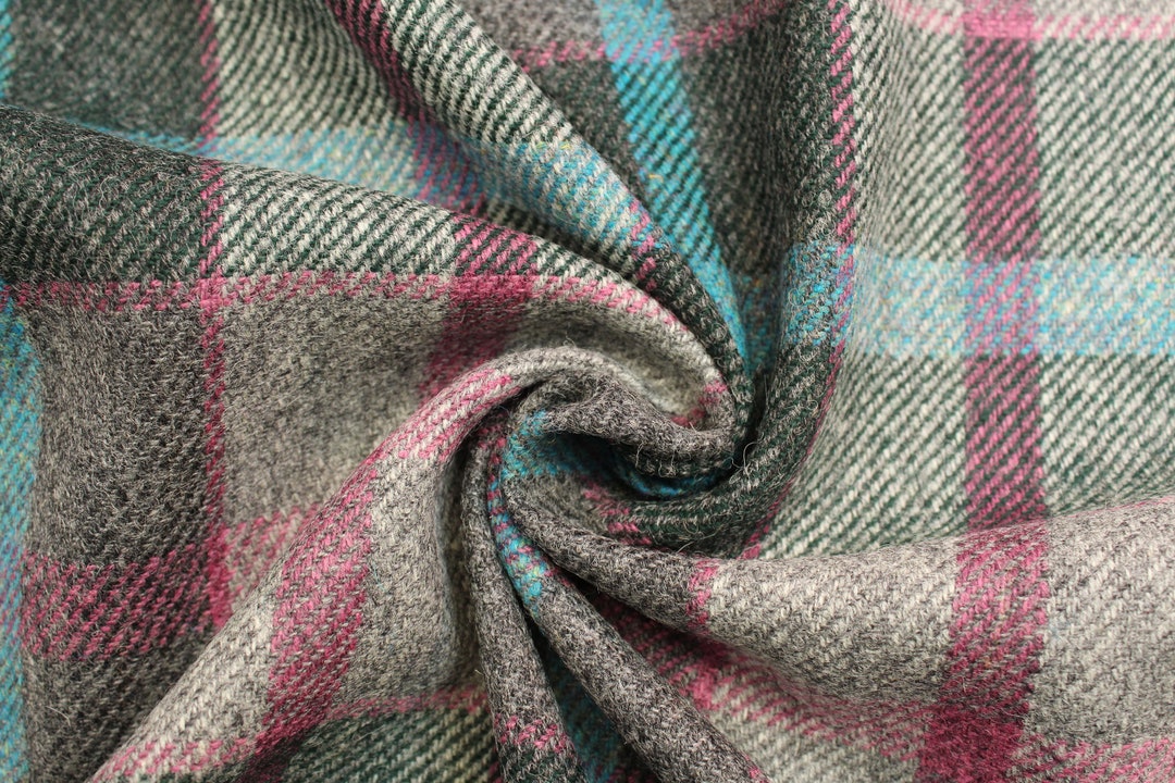 Pure New Wool Plaid Tweed Fabric DQ41 - Etsy
