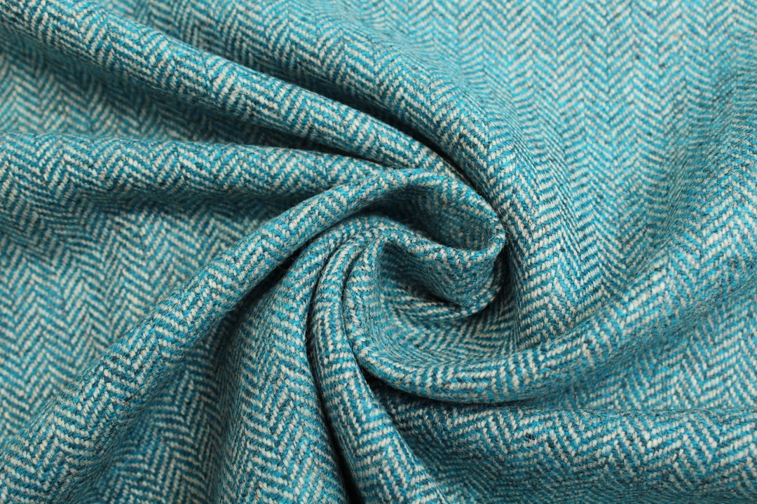 100% Pure New Wool Herringbone Tweed Fabric DL79 - Etsy