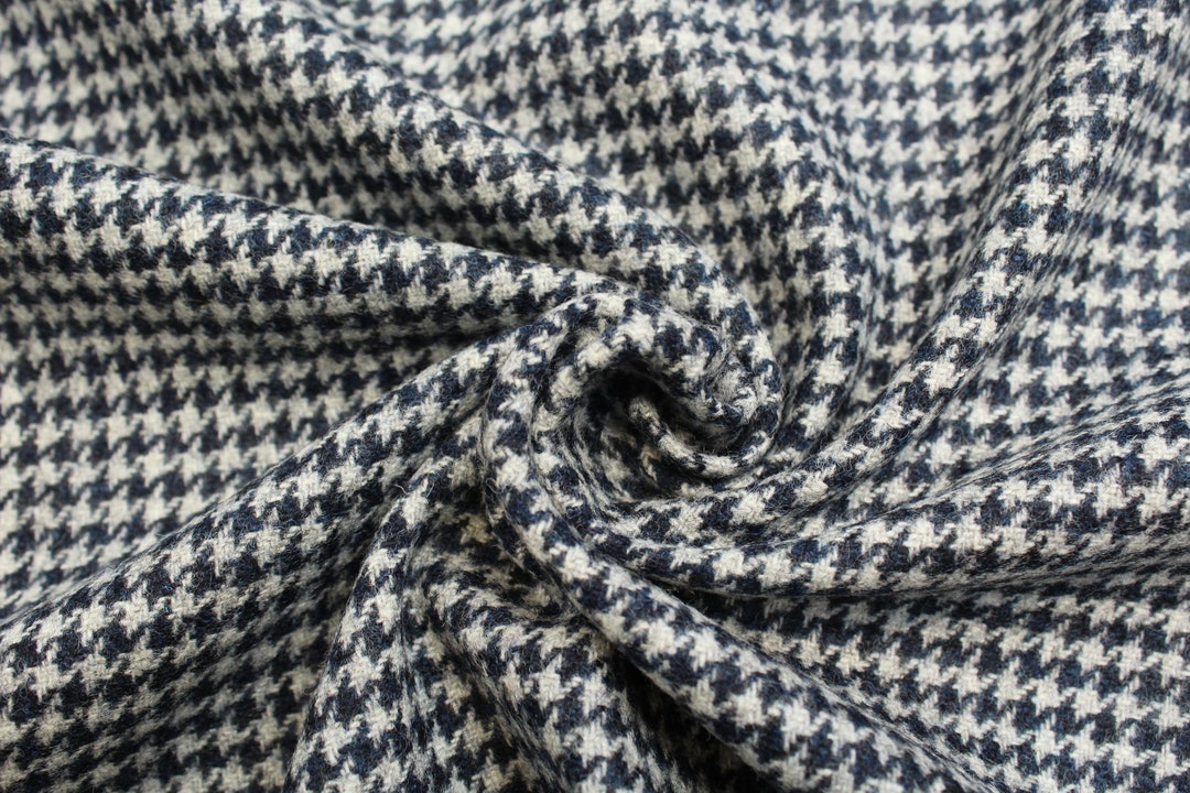 Pure New Wool Puppytooth Tweed Fabric | DM95 - Etsy